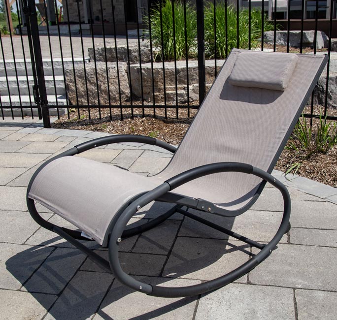 Wave Rocker Longue - Aluminum - Macchiato on Matte Grey